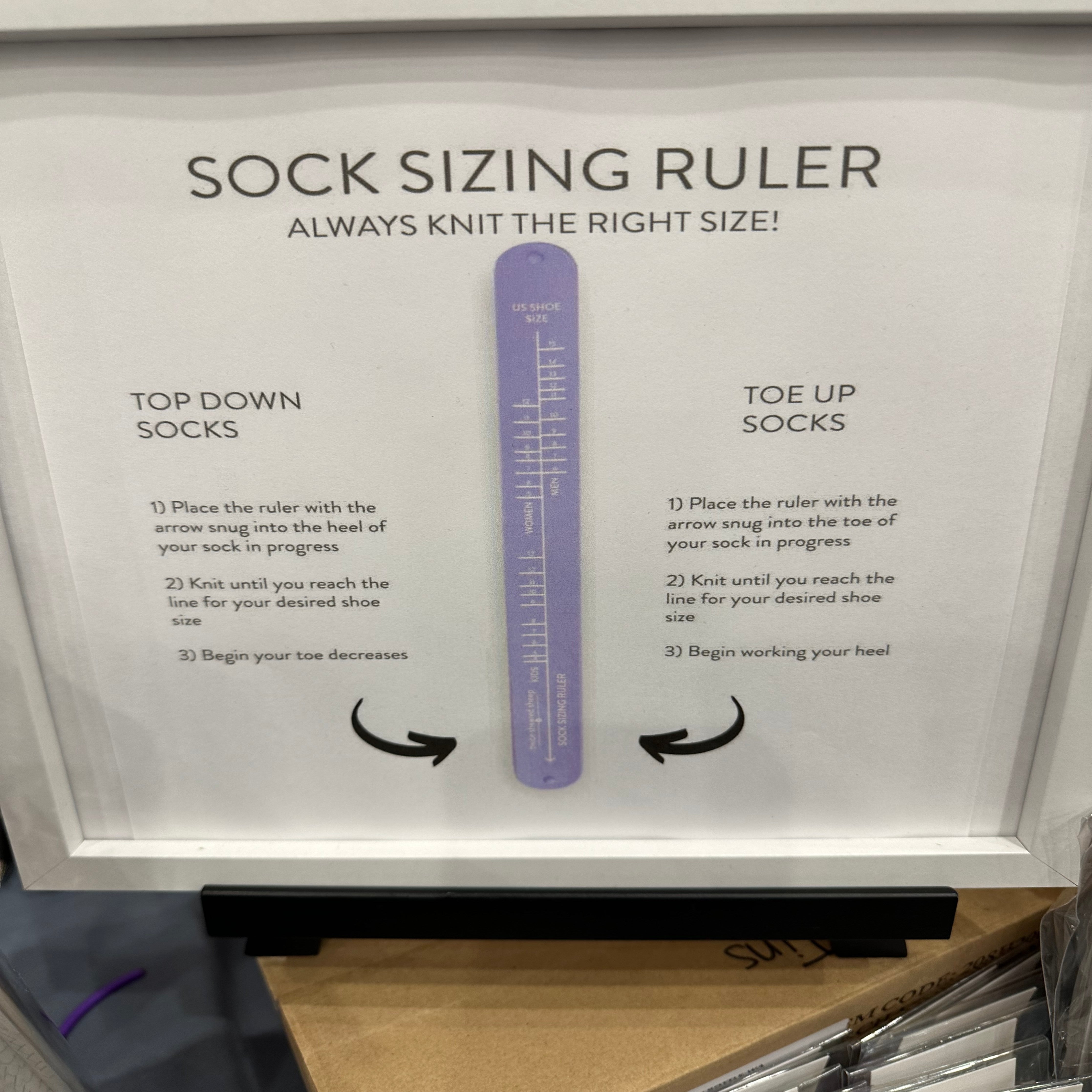Sock Sizing Ruler – Friends & Fiberworks